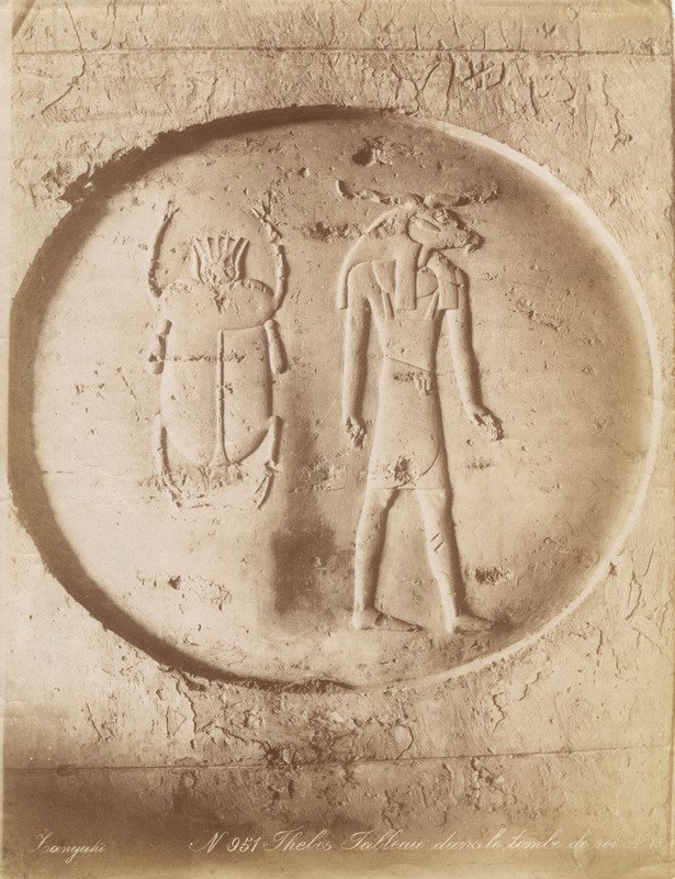 Relief-of-Scarab-and-Re-at-the-entrance-of-the-Tomb-of-Seti-II - Egypt ...