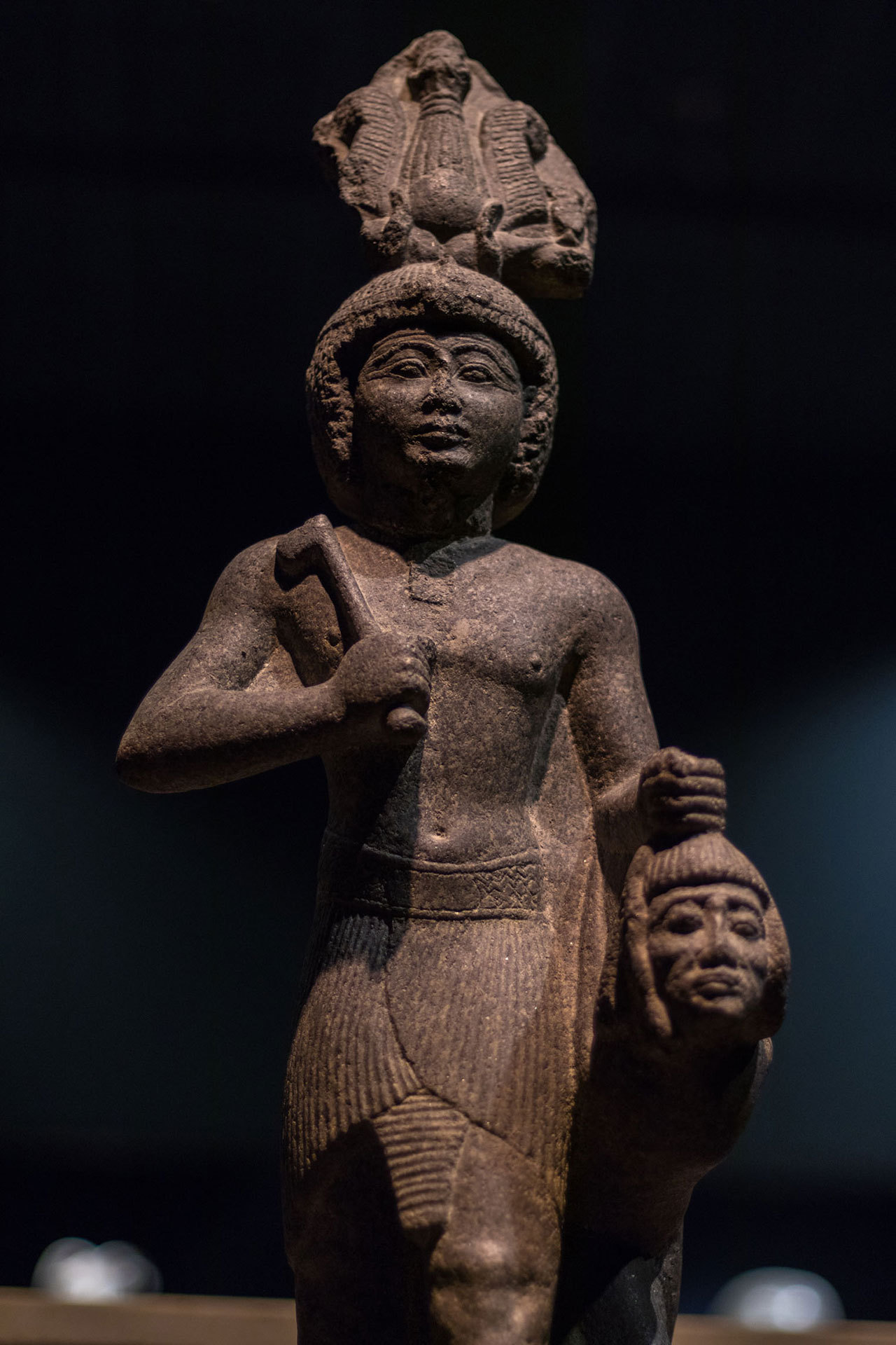 Statue of Ramesses VI smiting Libyan Captive - Egypt Museum