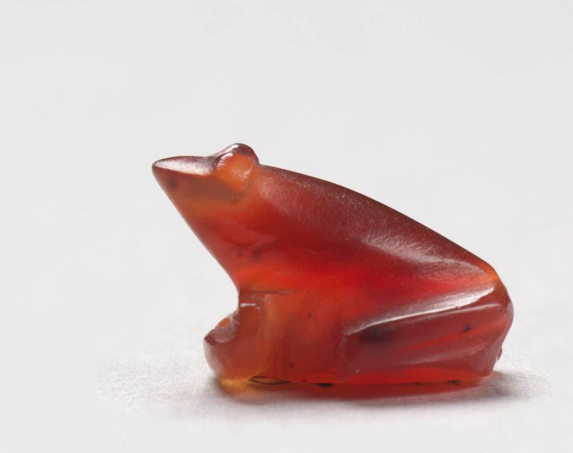 Carnelian Frog Amulet - Egypt Museum