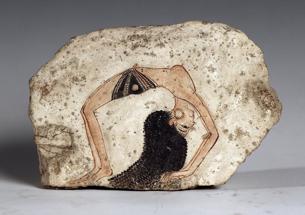 Ostracon of a Dancer in an acrobatic position - Egypt Museum
