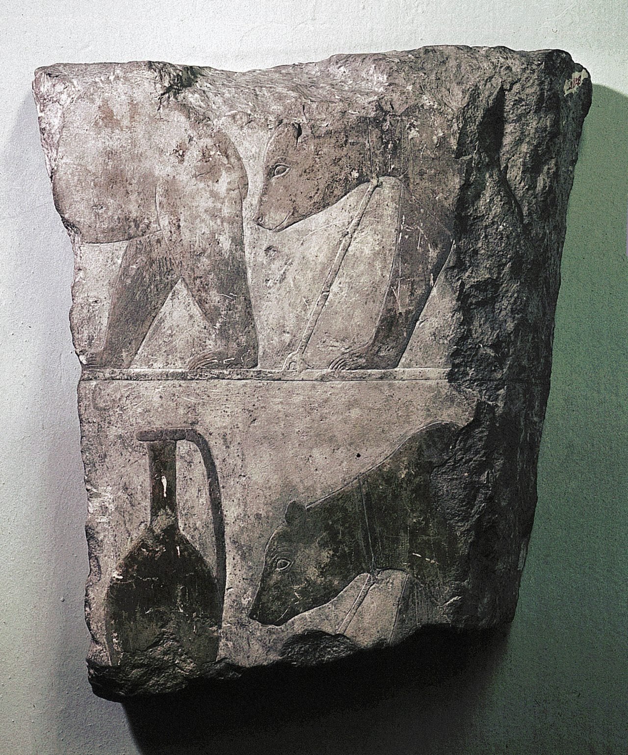 Relief of bears and jar tribute from the Levant - Egypt Museum