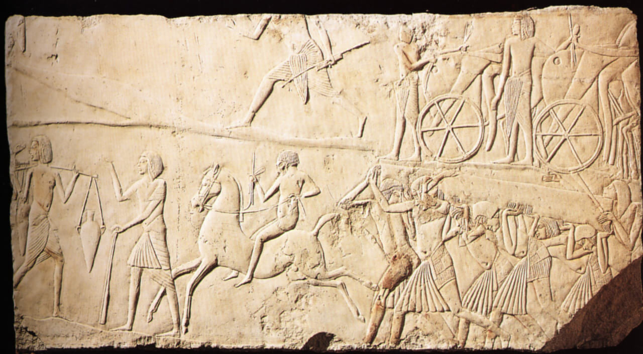 Tomb Relief with a Messenger on Horseback - Egypt Museum