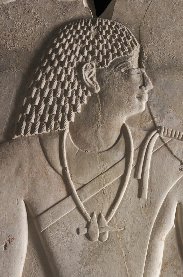 Relief of Mentuemhat as Priest with Staff and Scepter