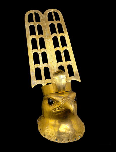Gold Head of the Falcon God Horus - Egypt Museum
