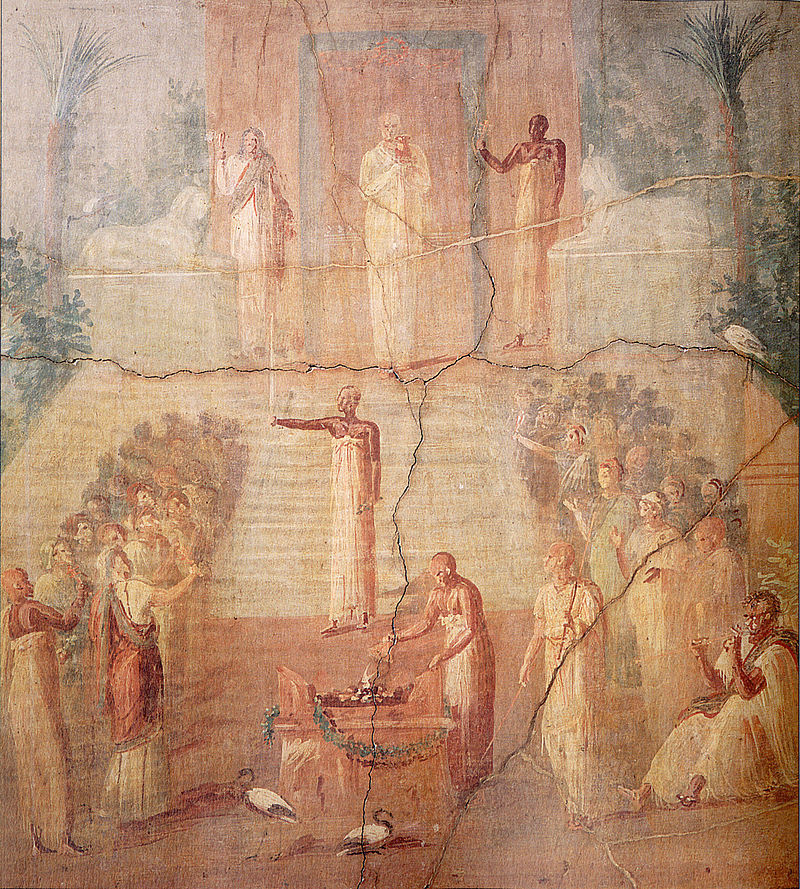 Priests of Isis perform a water ritual - Egypt Museum