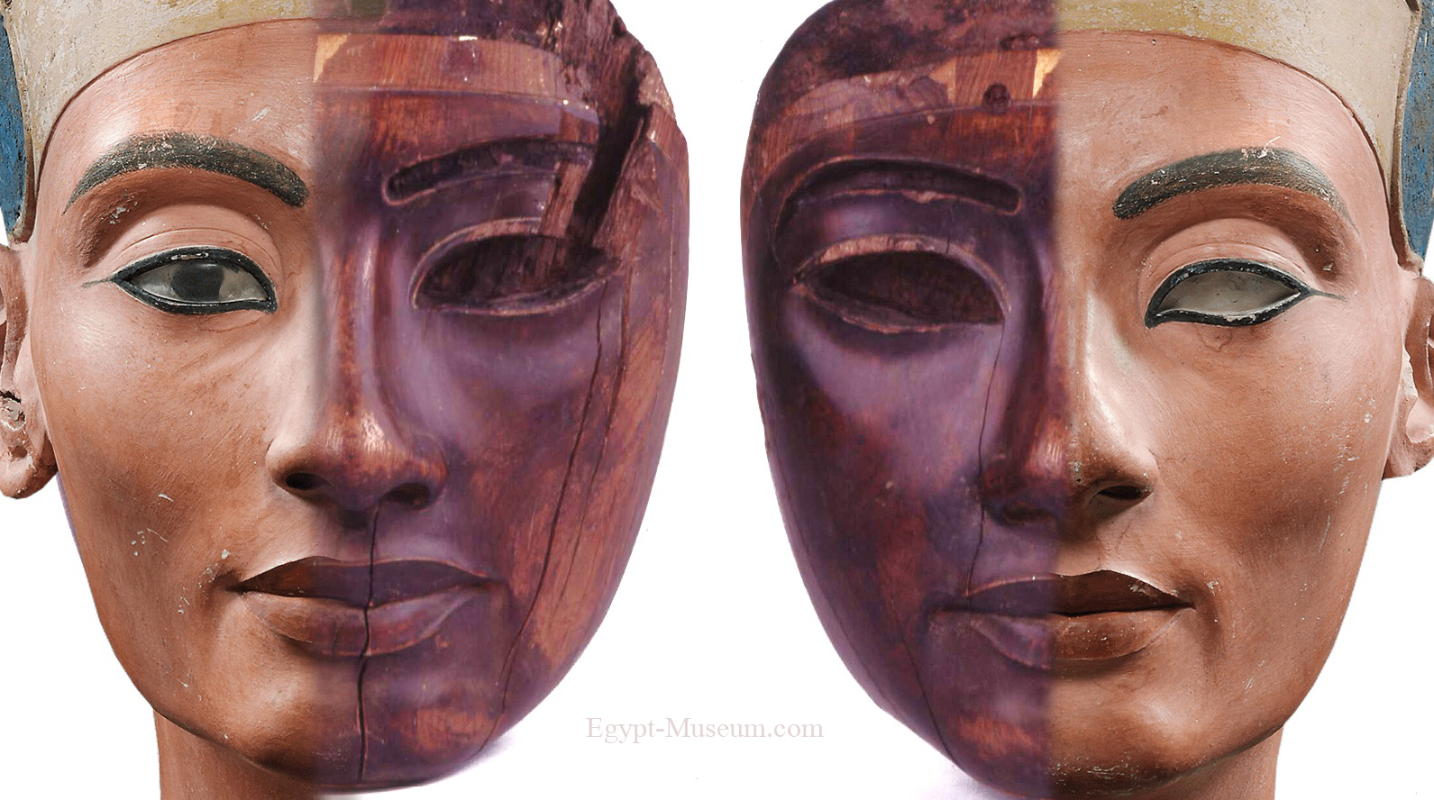 Wooden face from a coffin - Egypt Museum