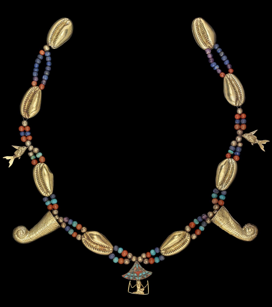 Beaded Girdle with Cowrie Shells and Amulets - Egypt Museum