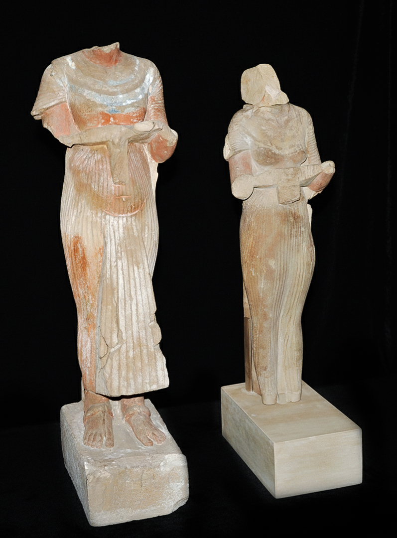 Sandstone Statues of Akhenaten & Nefertiti Making Offerings to the Aten ...